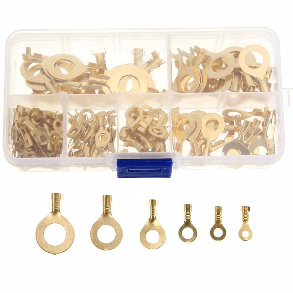 Brass Ring Cable Lugs 150PCS Kit M10 with Transparent Box for Secure ...