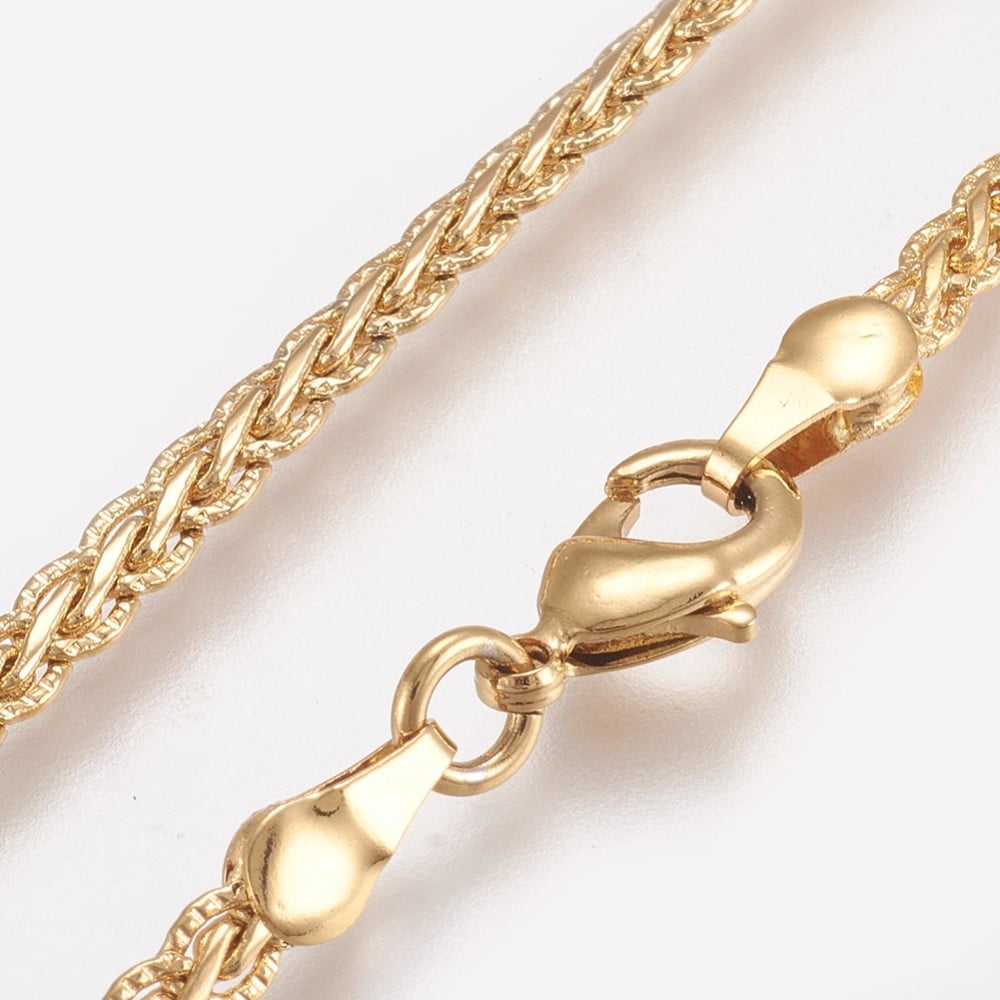 Brass Rope Chain Necklaces Making with Lobster Claw Clasps Long-lasting ...