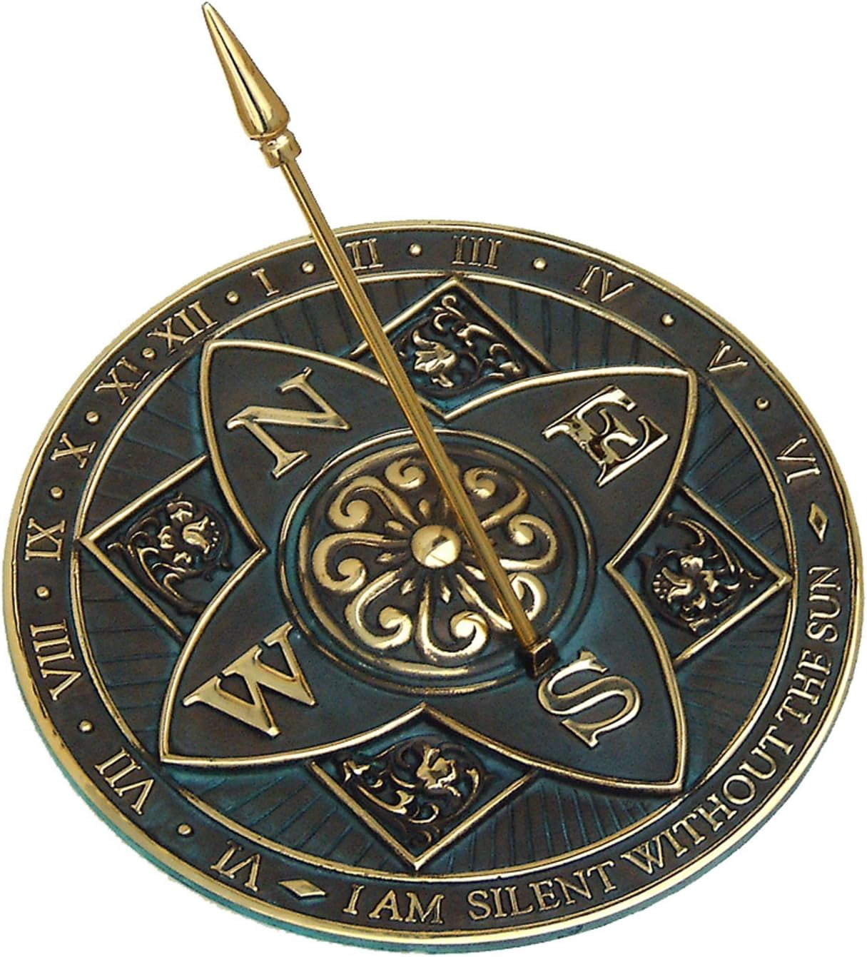 Brass Rosette Sundial Outdoor Garden Home Decor Gift - Walmart.com