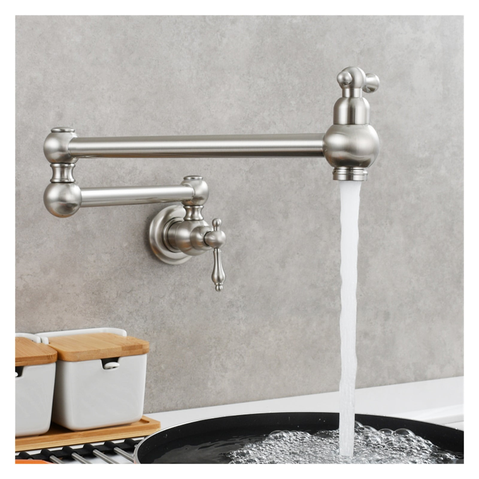 Brass Rotating Folding Faucet Delicate Double Switch Kitchen Faucet ...