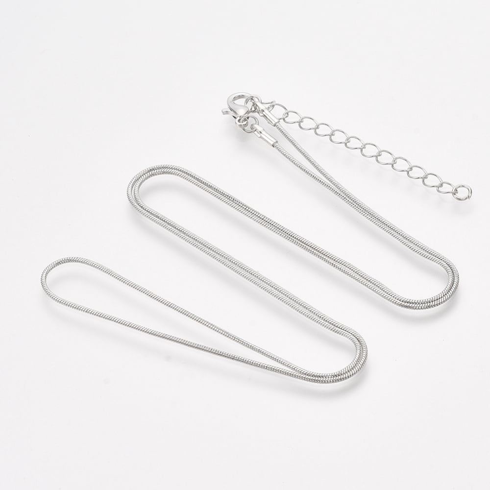 Brass Round Snake Chain Necklace Making with Lobster Claw Clasps ...