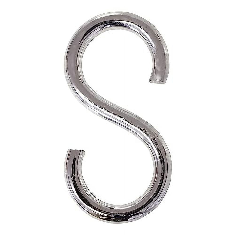 Brass S Hook 5 Gauge Polished Chrome 5 Pack