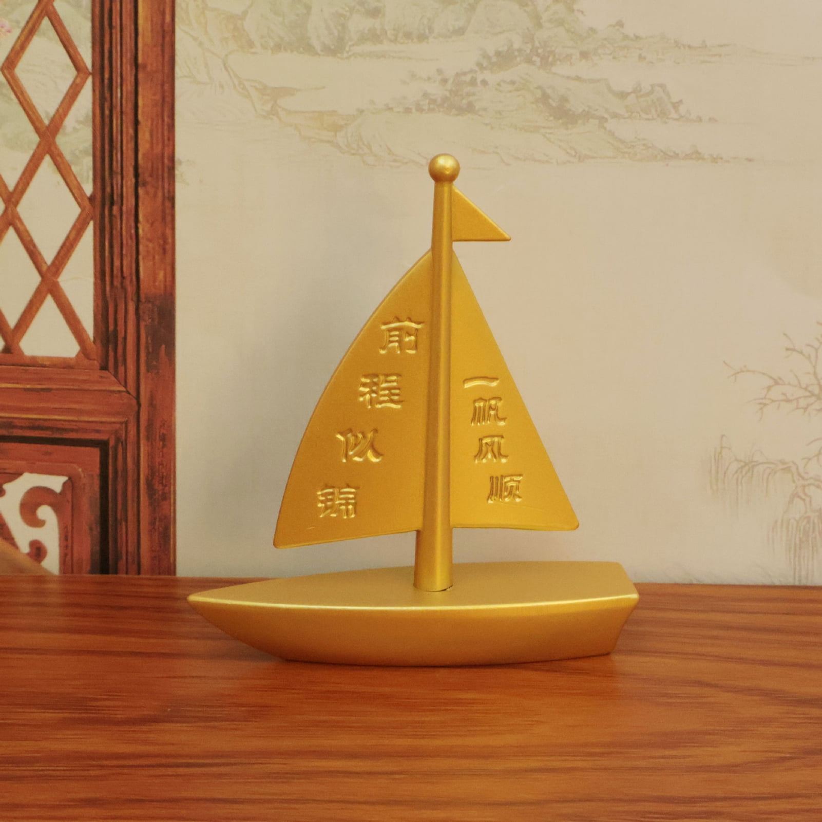 Brass Sailboat Ornament Elegant Brass Sailboat Figurine Chinese ...