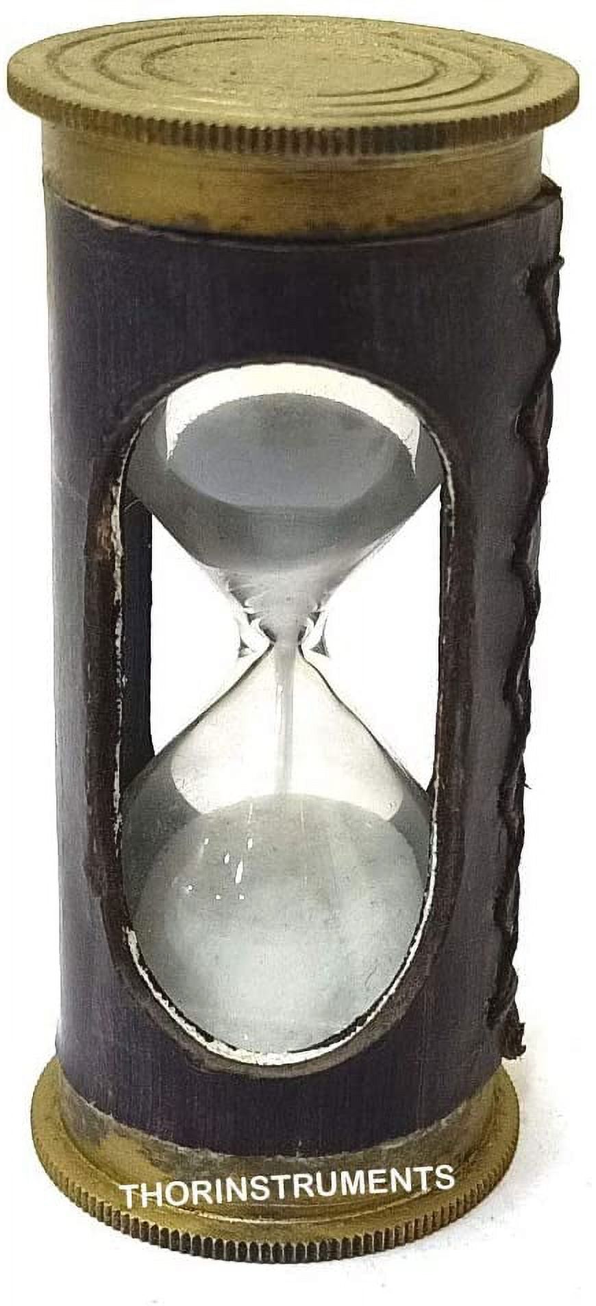 Brass Sand Timer Nautical Hour Glass Antique Leather Vintage Sand Timer ...