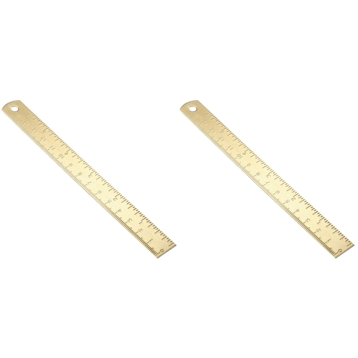 Brass Scale 2 Pieces Ruler Tool Drafting Tools Drawing Geometry Math ...