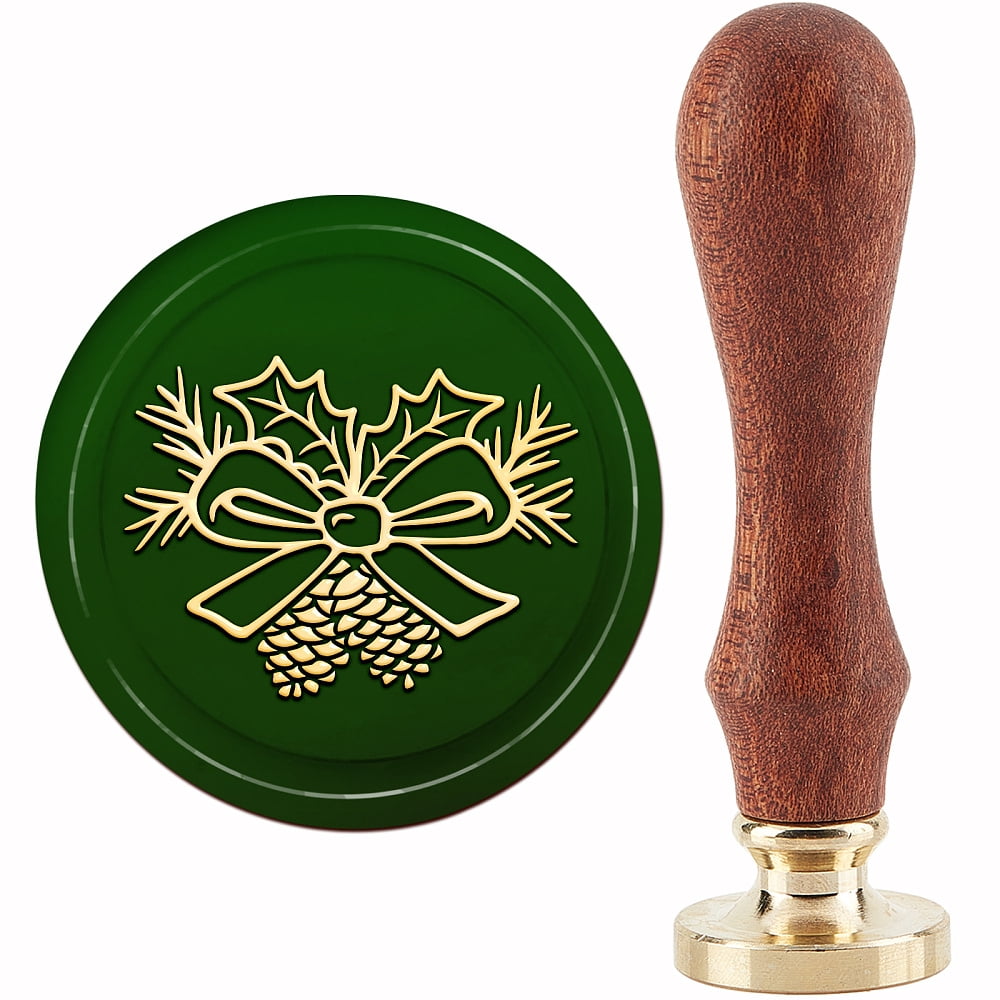 Brass Seal Stamp with Handle for DIY Scrapbooking Bowknot Pattern 3.5x1 ...