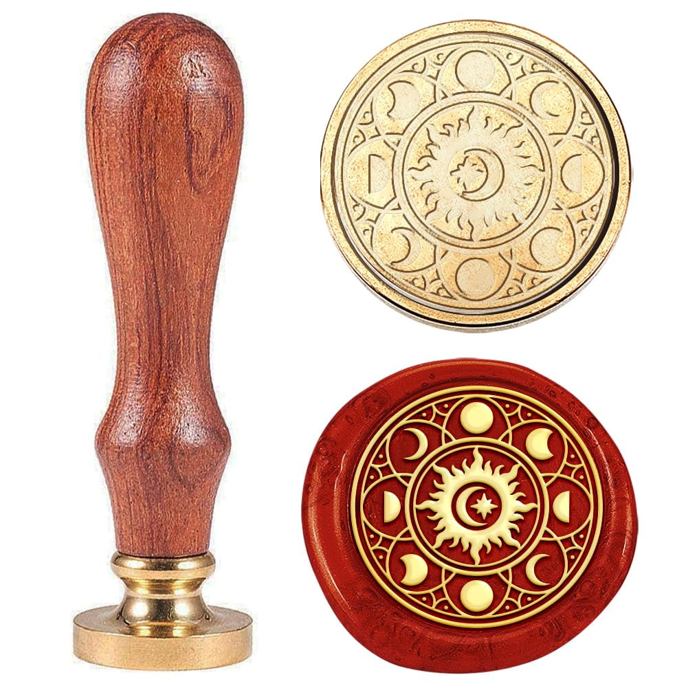 Brass Seal Stamp with Handle for DIY Scrapbooking Sun 89x30mm - Walmart.com