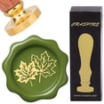 Brass Seal Stamps with Wood Handle for DIY Scrapbooking Maple Leaf 25mm ...