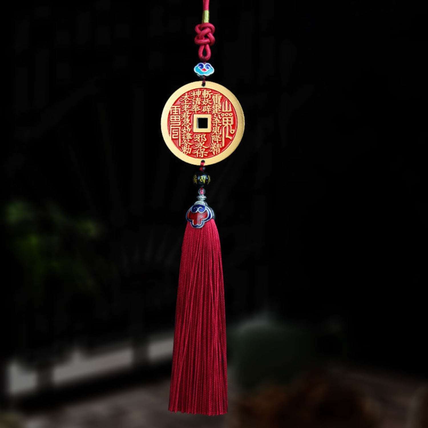 Brass Shan Gui Coin Pendant Handmade Bagua Hanging Ornament Thunder God ...