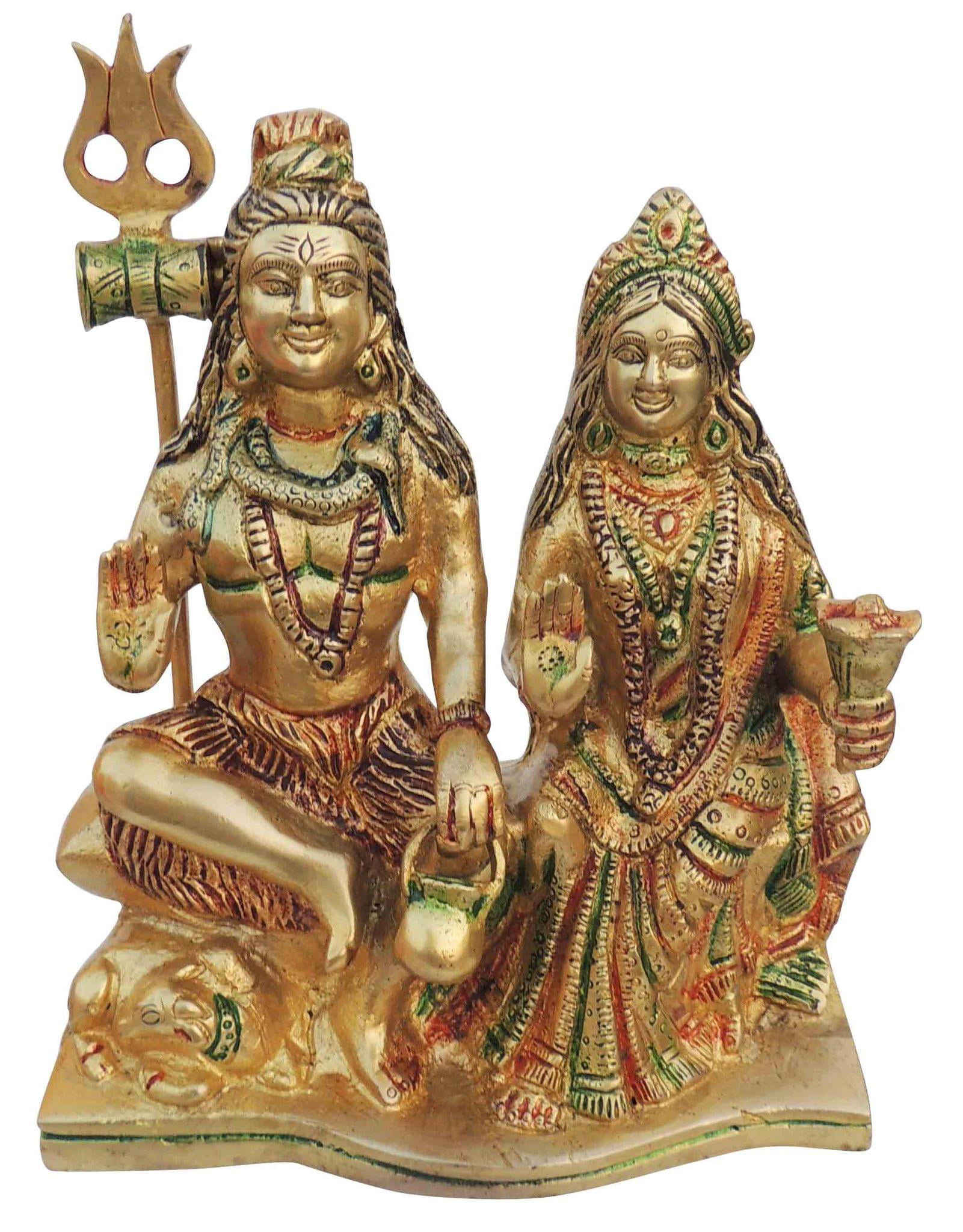 Brass Shiv Parivar God Idol Statue 3kg, Shiv Parvati Standing, Shiva ...