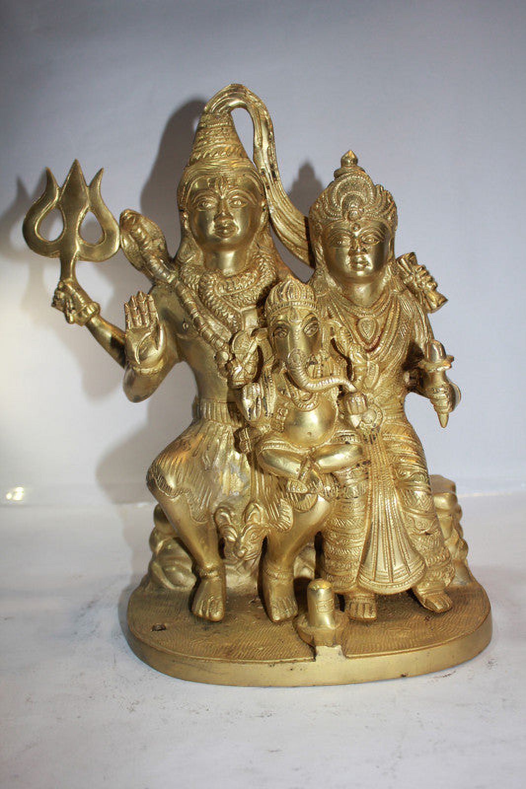 Brass Shiv Parivar Idol Statue 9.7kg, Shiv Parvati Standing , Shiva ...