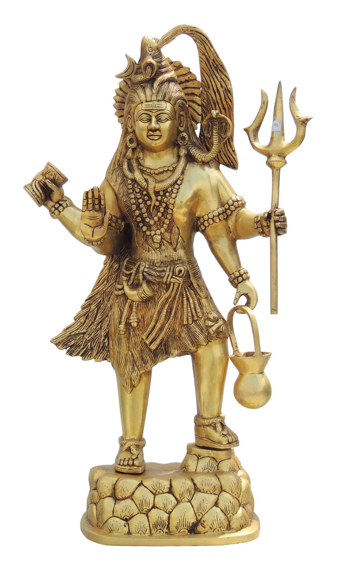 Brass Shiv ji Idol Statue 12.78kg, Lord Shiva Idol, Large Shiv Murti ...