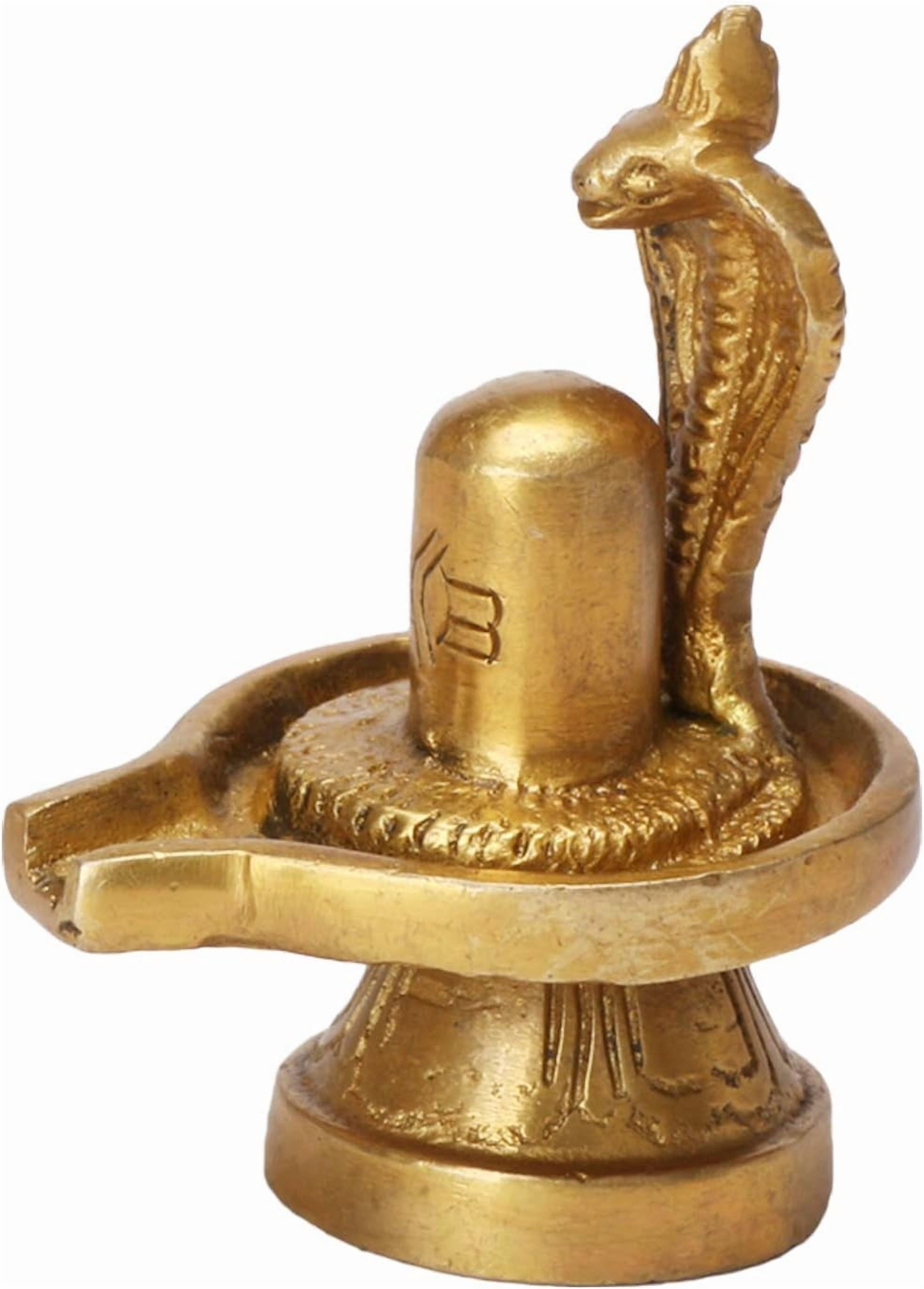 Brass Shivling with Snake Shiv Lingam Statue Snake Idols of Shiva for ...