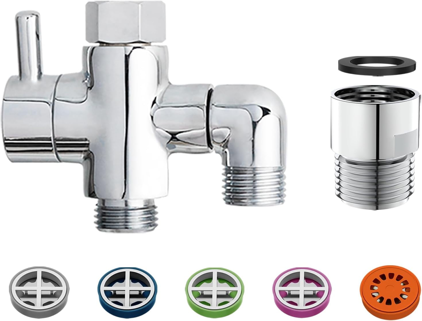 Brass Shower Head Diverter with Shower Flow Reducer Limiter Set ...