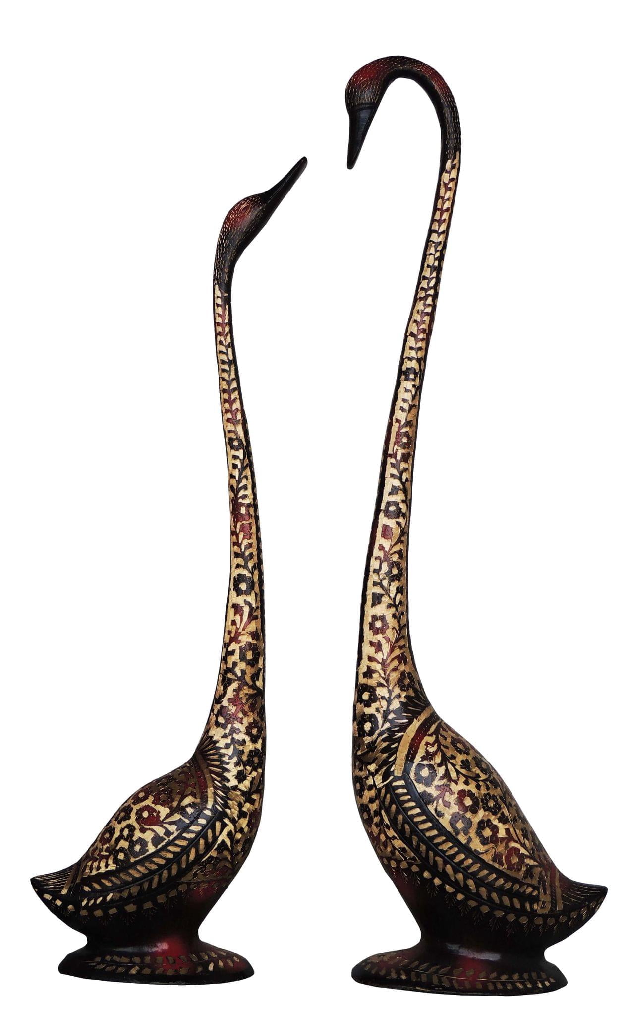 Brass Showpiece Duck Pair Black Statue 6.86kg, Vintage Brass Swan ...