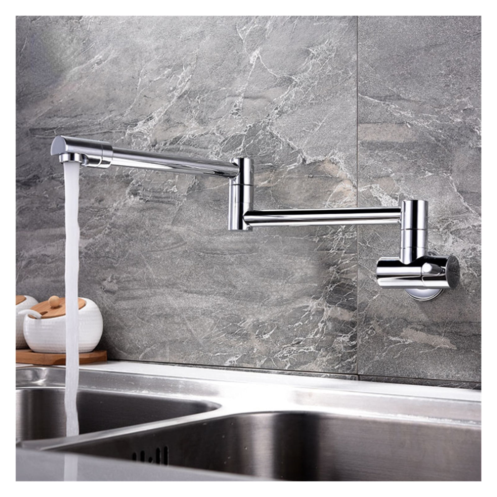 Brass Single Lever Rotate Folding Laundry Pool Spout Bathroom Kitchen ...