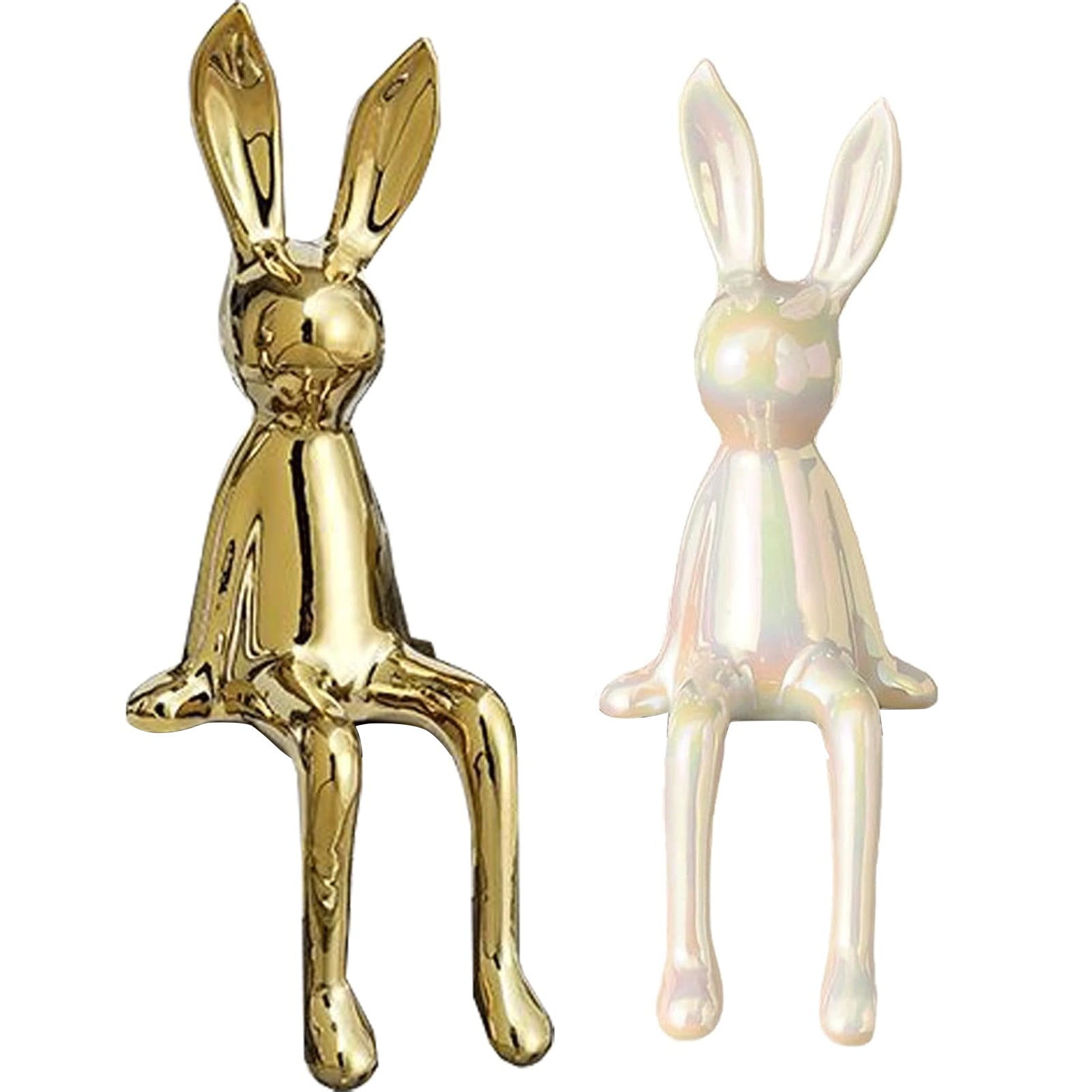 Brass Sitting Bunny Sitting Bunny for Shelf Ceramic Electroplate ...