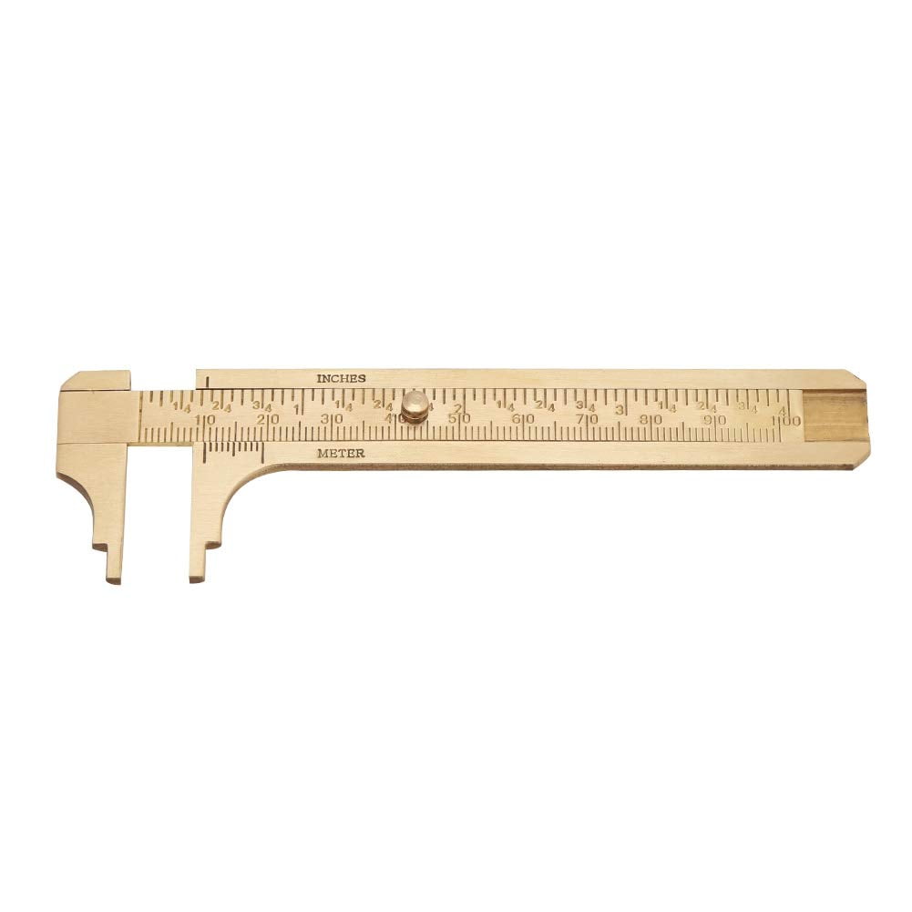 Brass Sliding Gauge Vernier Caliper Ruler Double Scales Mm inch Vernier ...