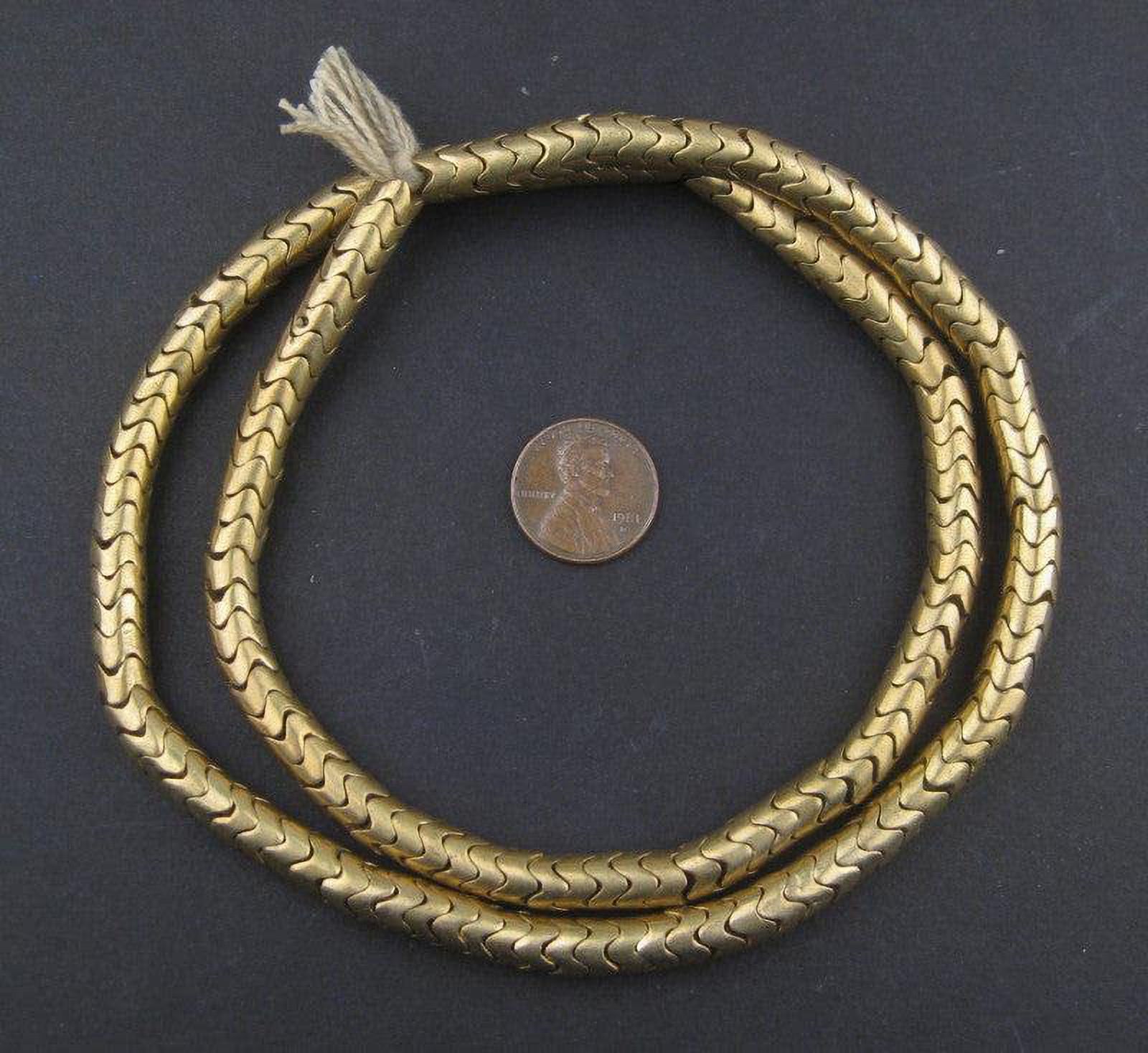 Brass Snake Beads - Full Strand of Interlocking Vertebrae Beads - The ...