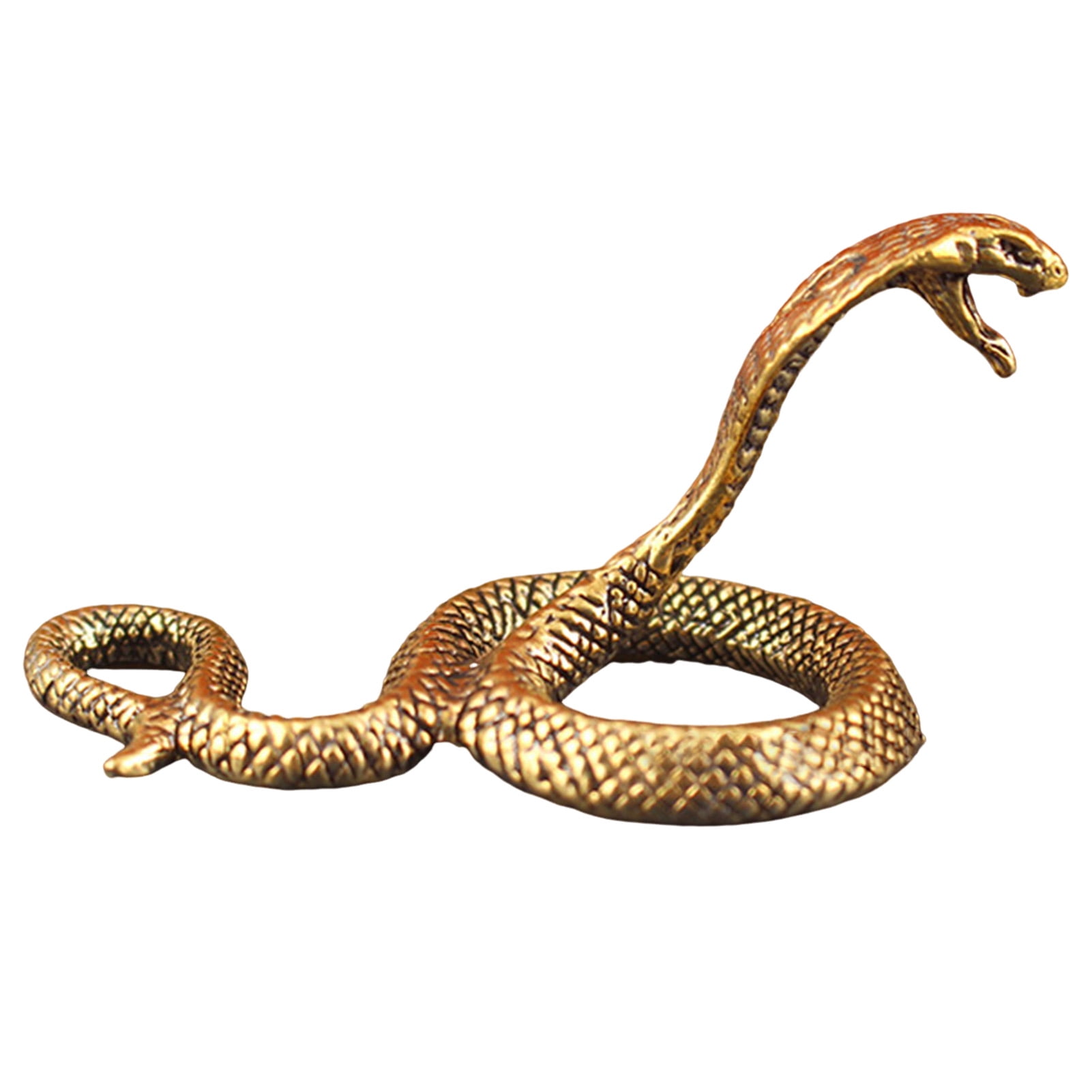 Brass Snake Figurine Retro Snake Statue with Detailed Scales Home ...