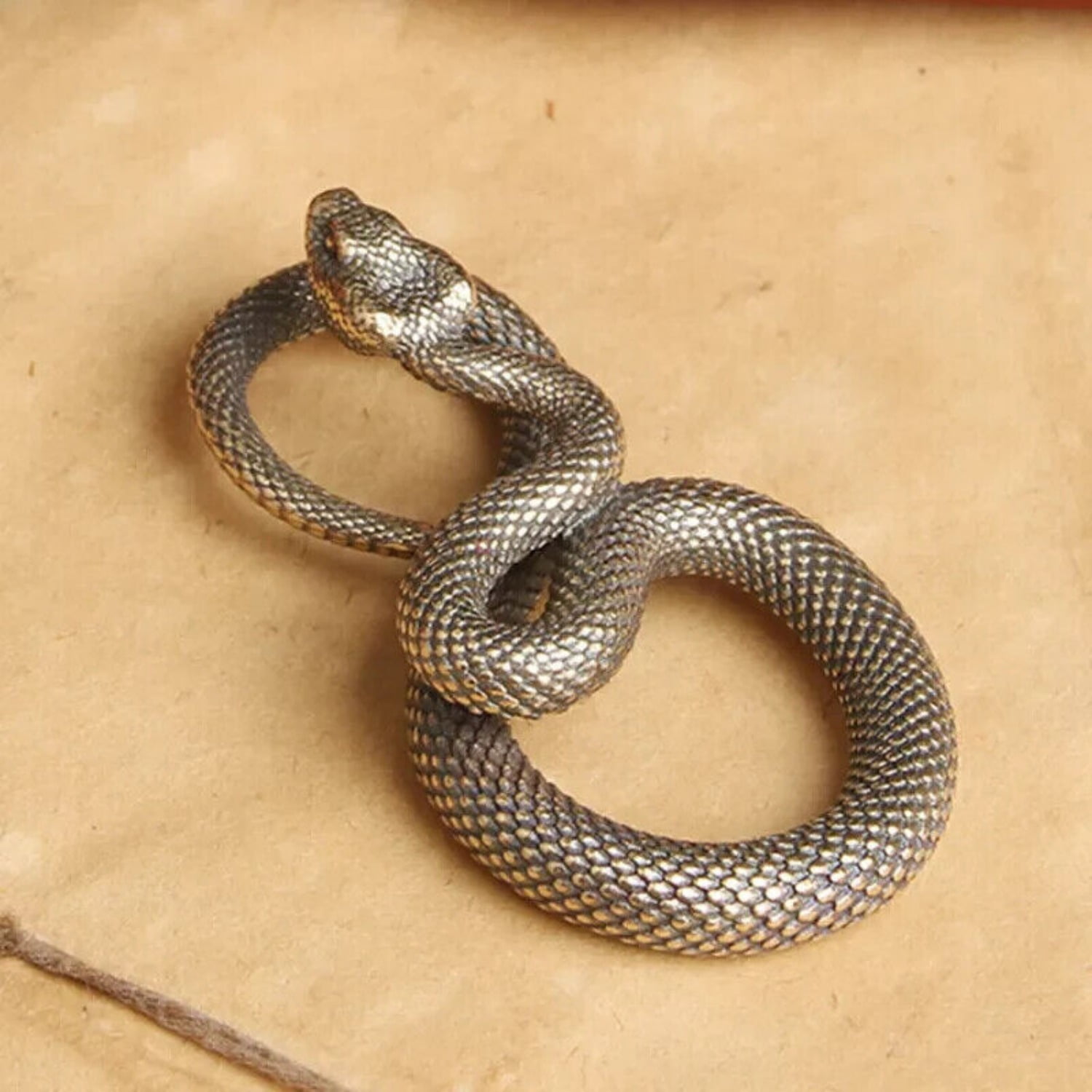 Brass Snake Figurine Statue Home Office Table Decoration Animal ...