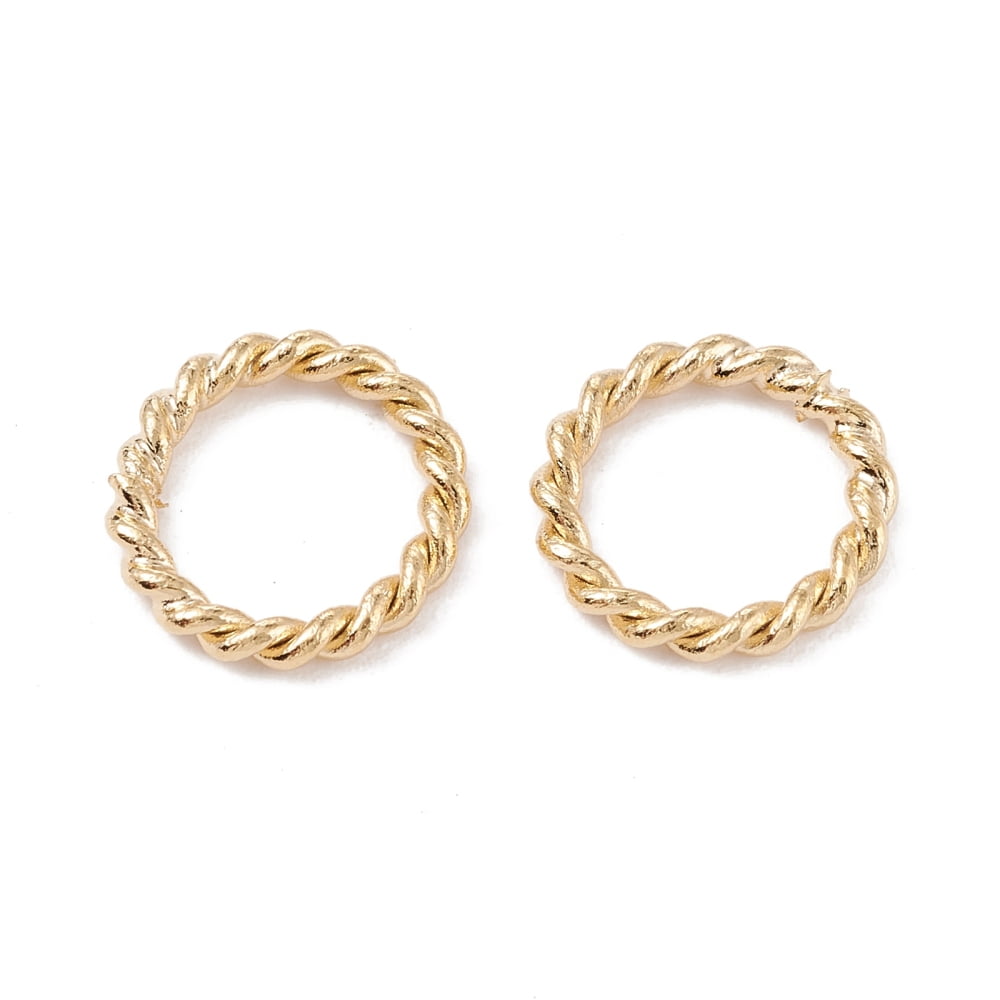Brass Soldered Jump Rings Closed Jump Rings Twist Ring Real 24K golden ...