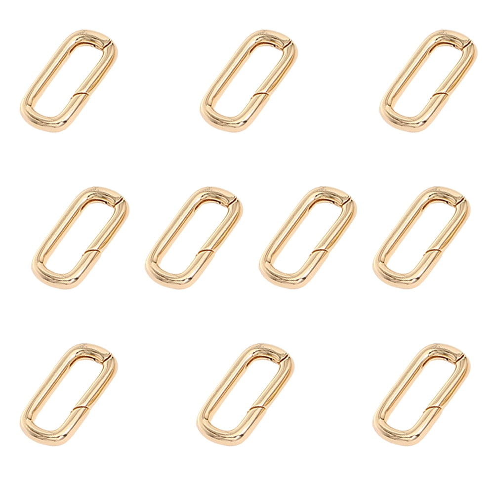 Brass Spring Gate Rings Rectangle Golden 1.9x1x0.25cm Inner Diameter: 1 ...