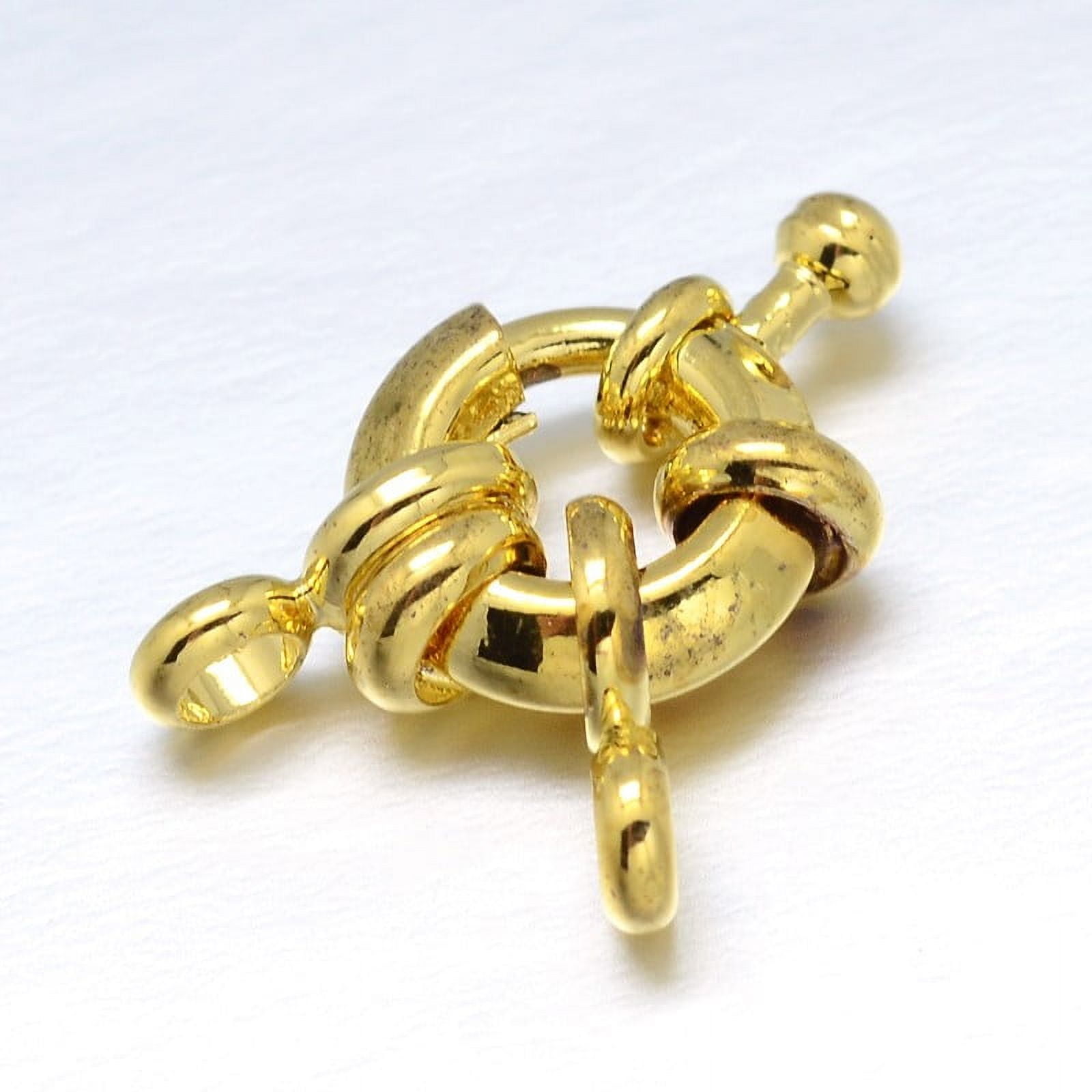 Brass Spring Ring Clasps Golden 12.5~13x6mm Tube Bails: 9x5x1.5mm Hole ...