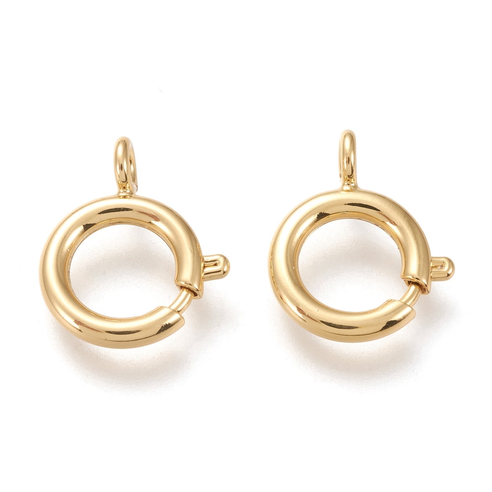 Brass Spring Ring Clasps Long-Lasting Plated Real 18K golden Plated 16 ...