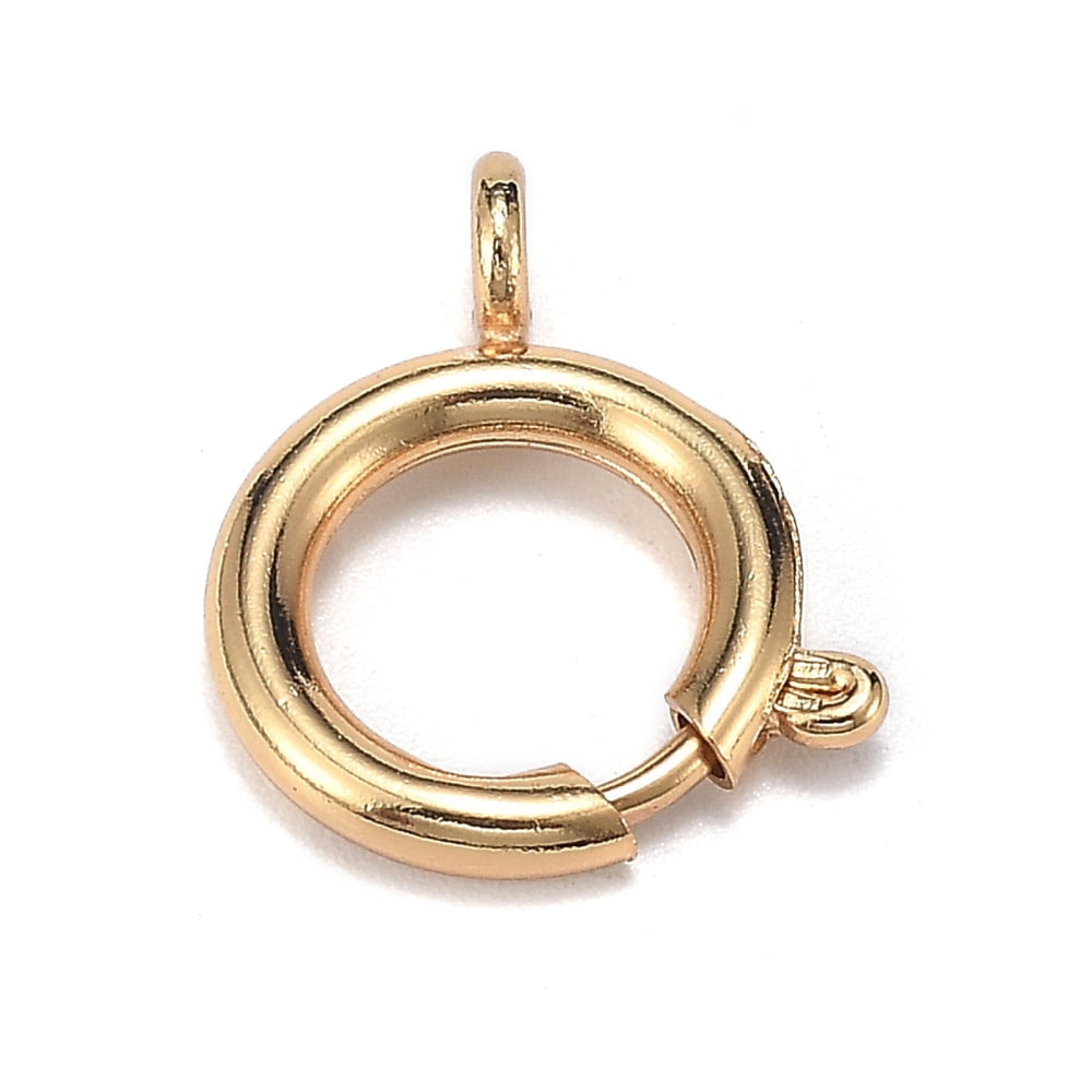 Brass Spring Ring Clasps Long-Lasting Plated Real 18K golden Plated ...