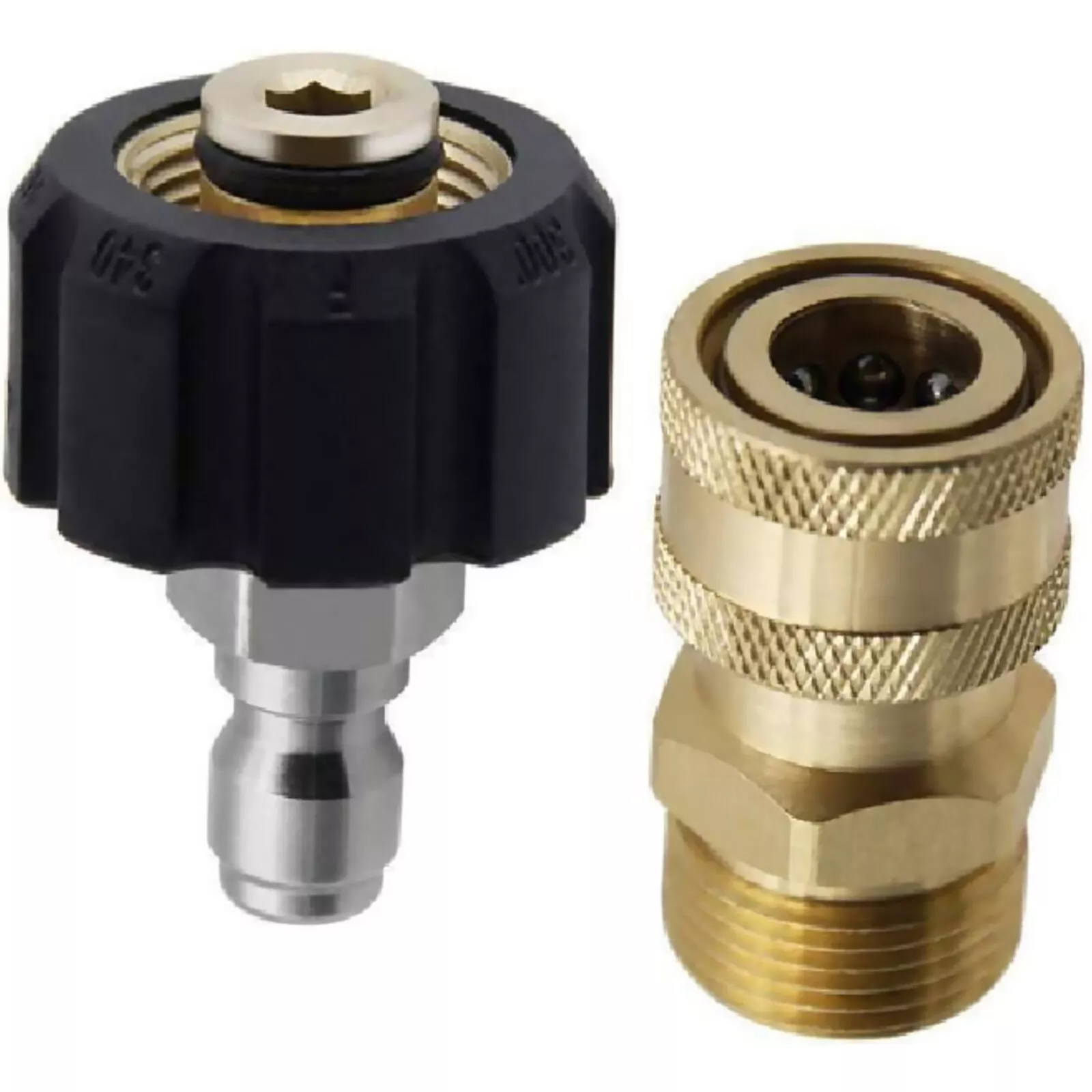 Brass+Stainless Steel Pressure Washer Hose Connector Adapter ...