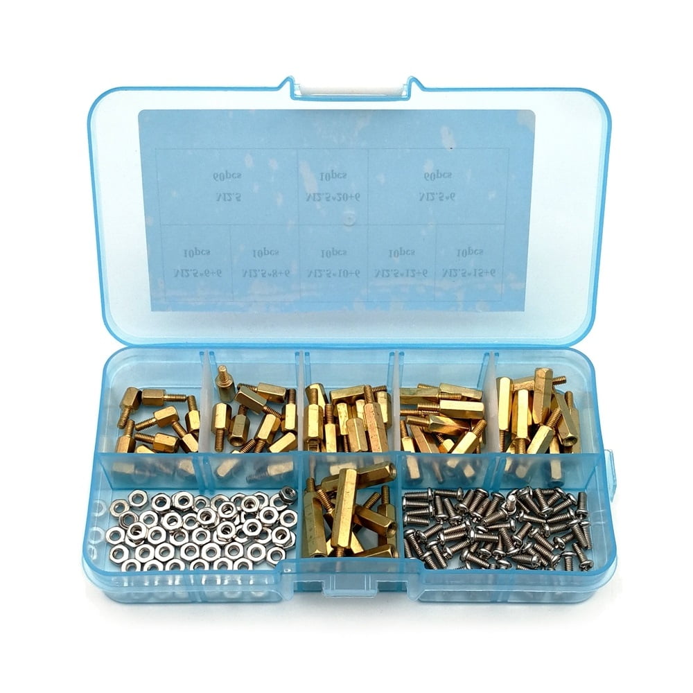 Brass Standoffs Spacer Kit 180pcs/pack Brass Stud Hex Nut Spacing Screw ...