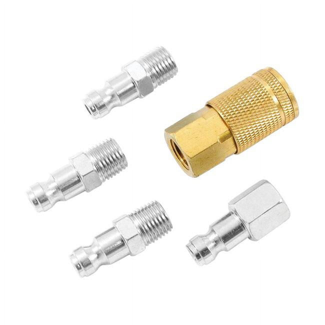 Brass & Steel Tru-Flate Compatible Air Coupler & Plug Set, 0.25 in. - 5 ...