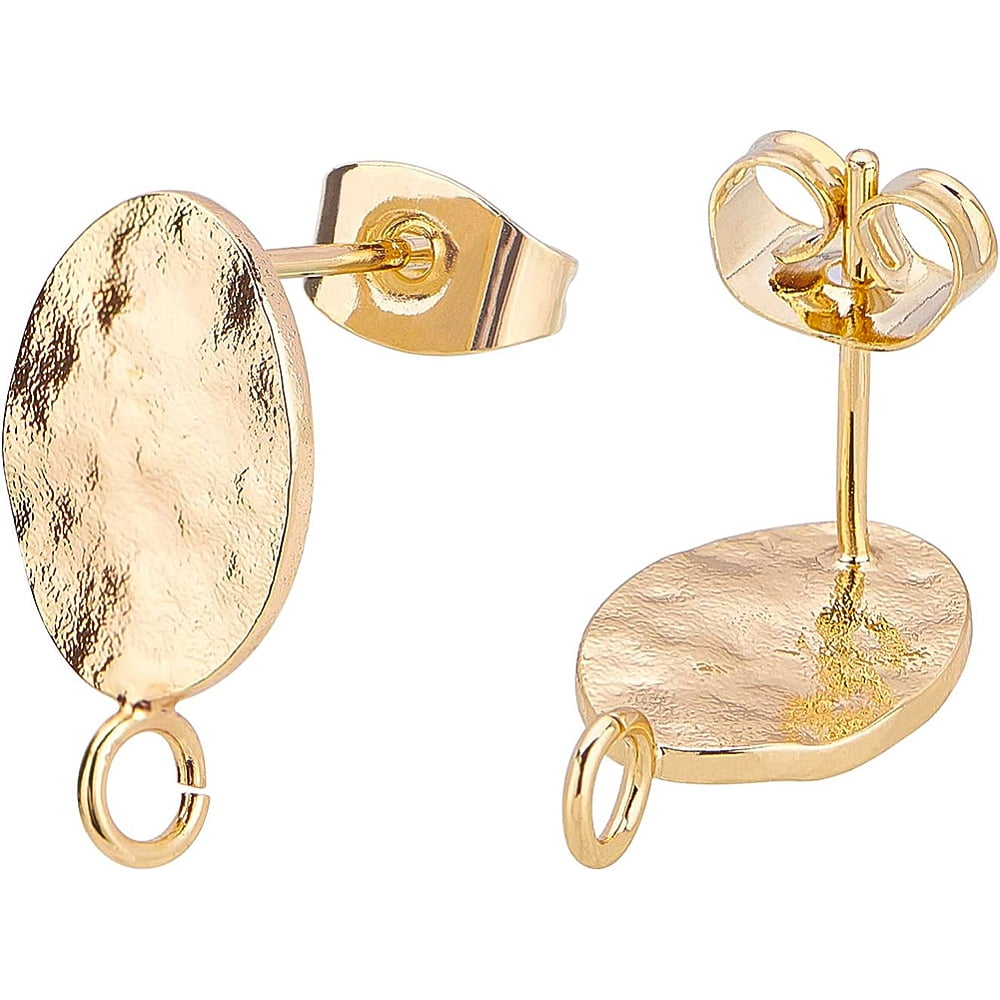 Brass Stud Earring Findings with Loop and Brass Ear Nuts Earring Backs ...