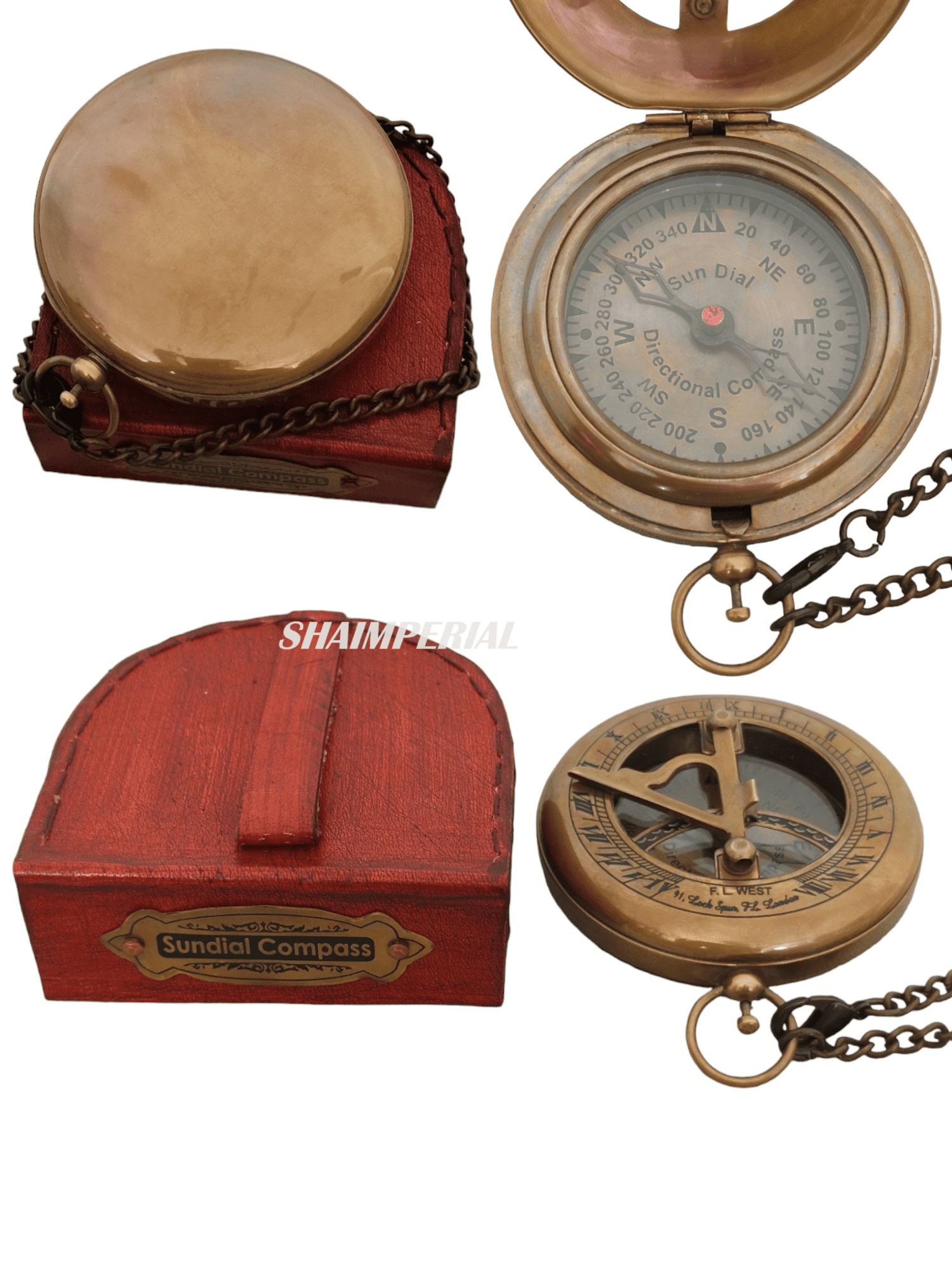 Brass Sundial | Push Open Compass | Steampunk Accessory | Unique Gift ...