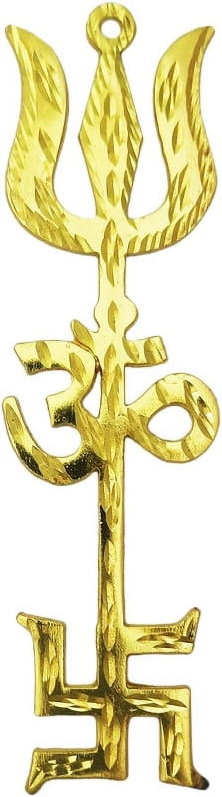 Brass Swastik Om Trishul Trishakti Yantra Main Door Entrance Home ...