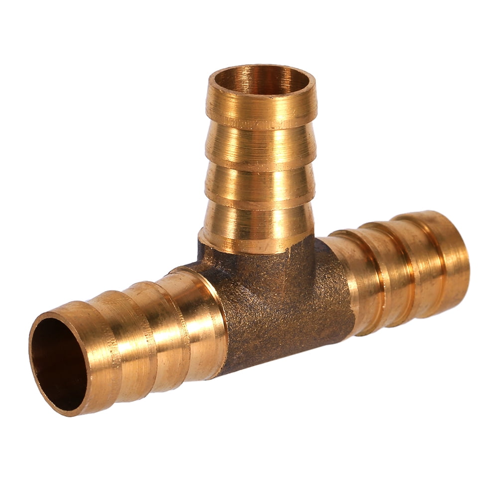 Brass T Piece 3 Way Fuel Hose Joiner Connector 12mm For Compressed Air Oil Gas Pipe - Walmart.com