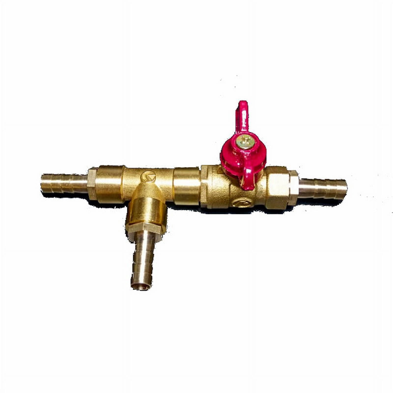 Brass T Type 3-Way Shut off Ball Valve Fitting Hose Barb For Water Fuel ...