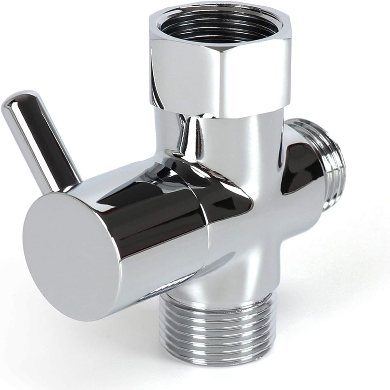 Brass T-Valve Adapter Chrome Finished,3 Way Shut off Valve Bidet Water ...