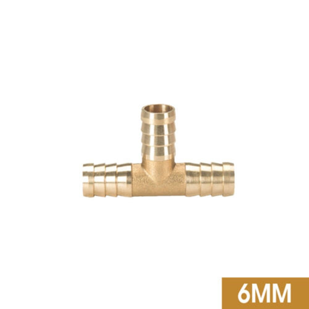 Brass T Y Piece 3 Way Joiner Fuel Hose Joiner Tee Connector Air Water Gas T 6mm - Walmart.com