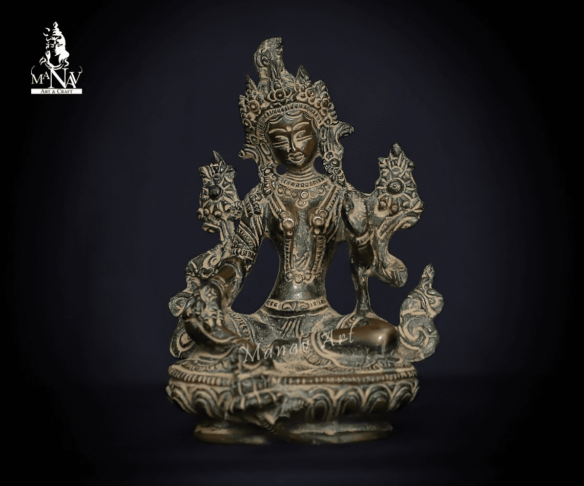Brass Tara statue, 15 CM Tara Statue, Tara devi Statue, Meditation ...