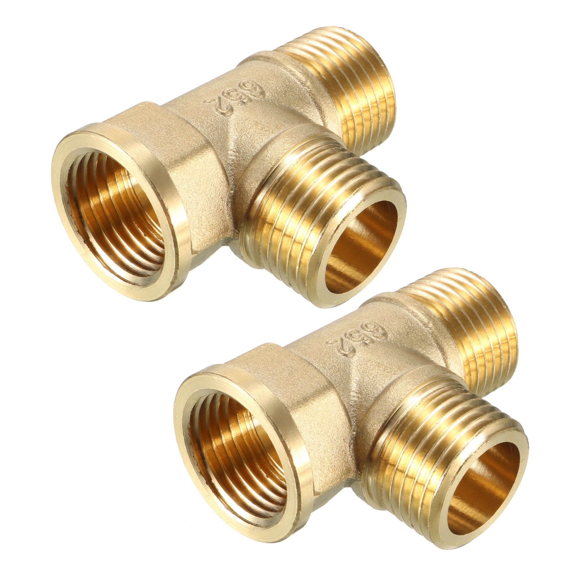 Brass Tee Pipe Fitting 1/2BSP Male x 1/2PT Female x 1/2BSP Male T ...