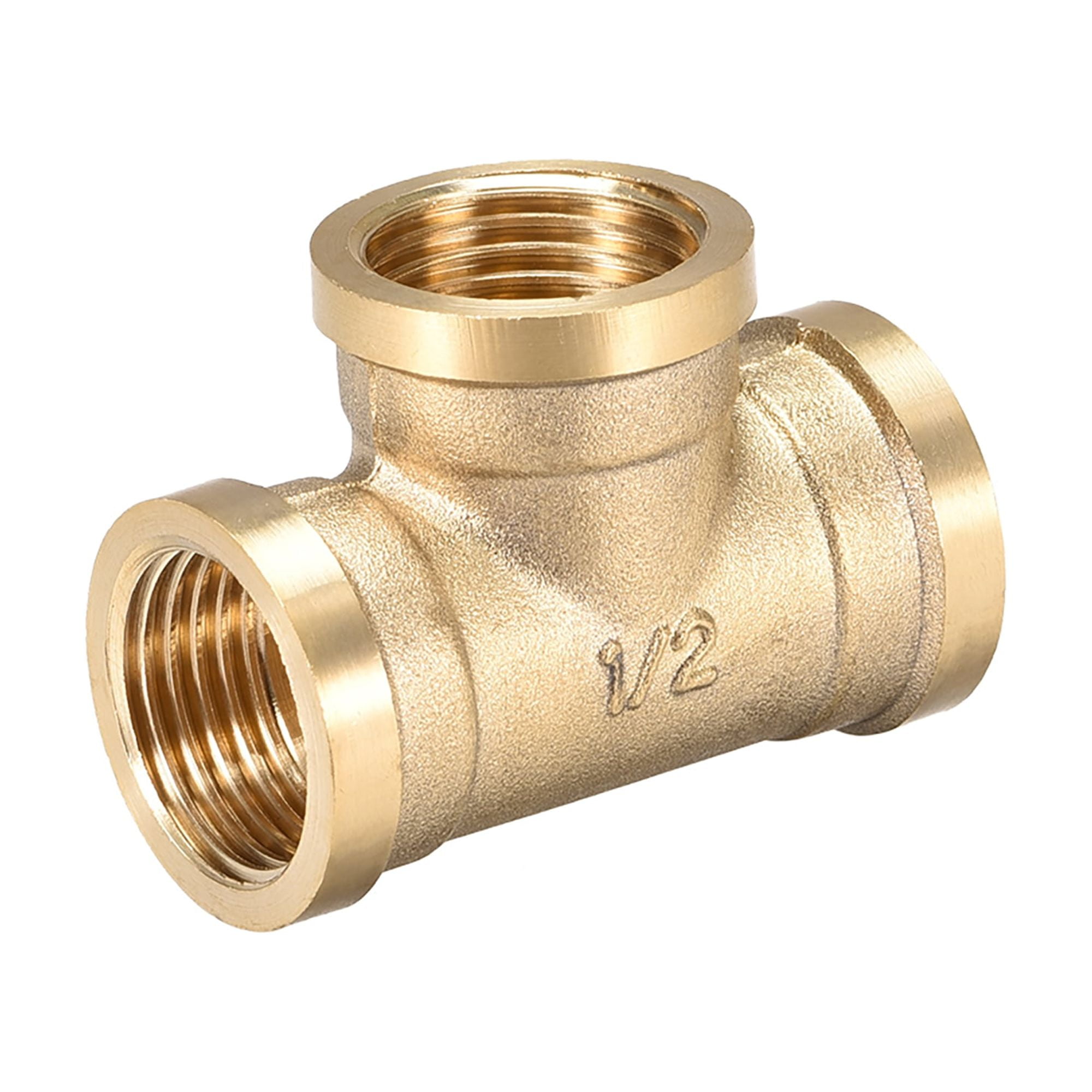 Brass Tee Pipe Fitting,G1/2 Female Thread,T Shaped Connector Coupler ...