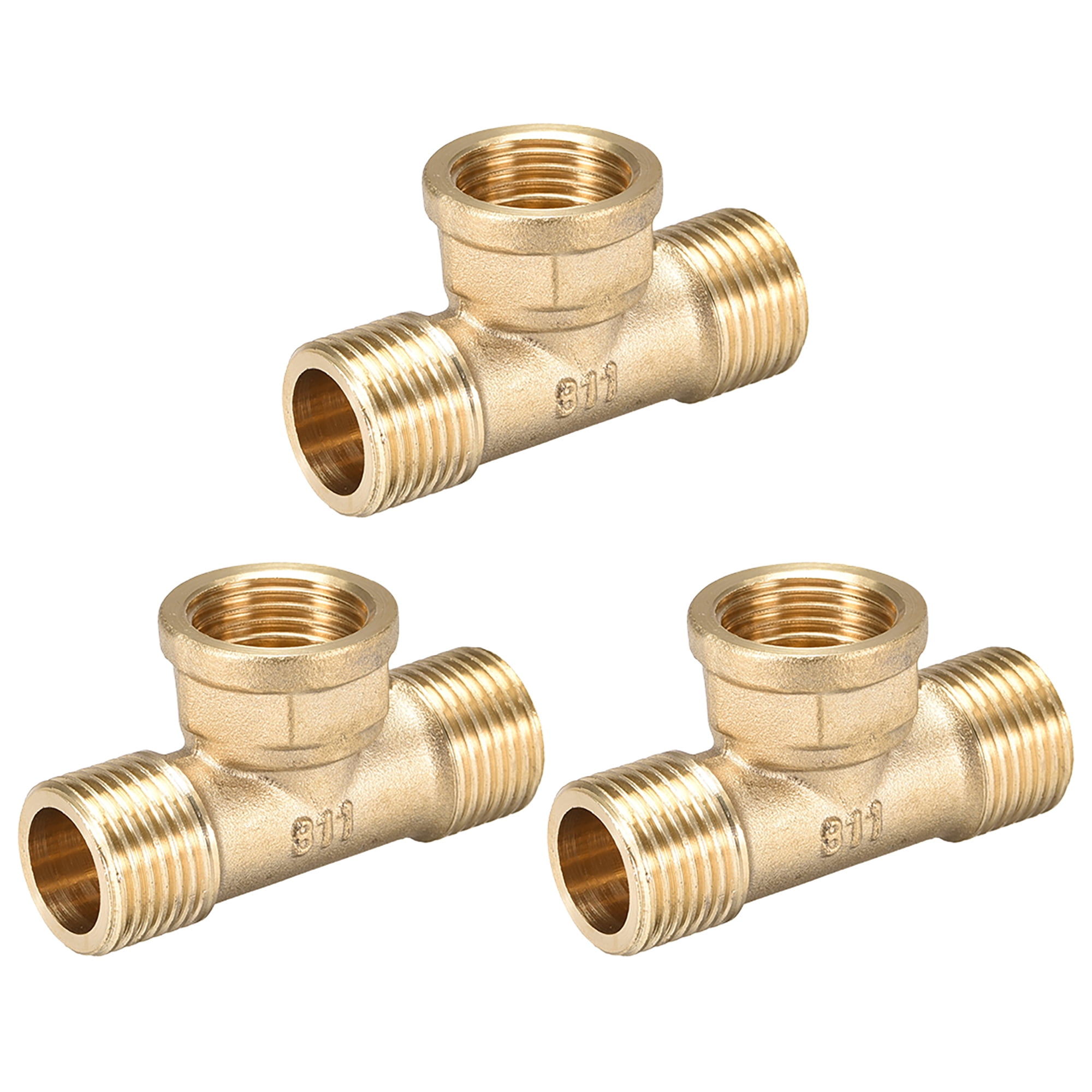 Brass Tee Pipe Fitting,G1/2 Male x G1/2 Female x G1/2 Male,T Shaped ...