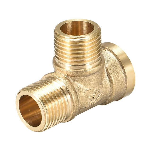 Brass Tee Pipe Fitting,G1/2 Male x G1/2 Male x G1/2 Female,T Shaped ...