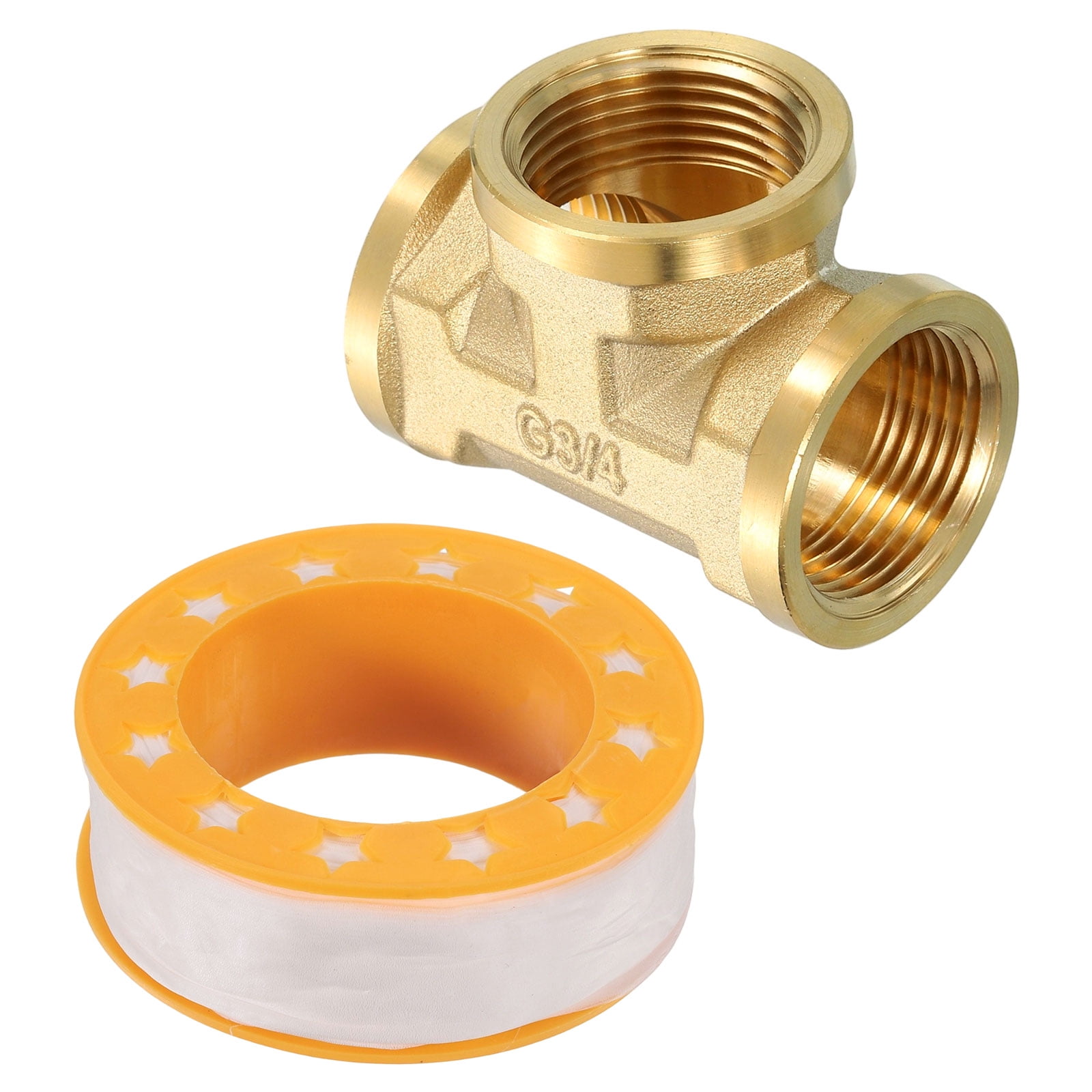 Brass Tee Pipe Fitting, G3/4"(Female x Female x Female) 3 Way T-Connector - Walmart.com