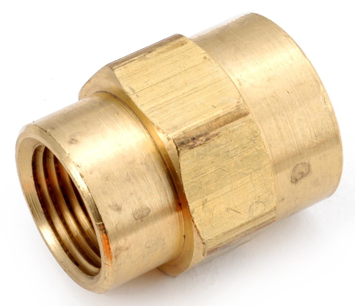 Brass Threaded Reducing Coupling, Lead Free, 3/8 x 1/8 In. Female Pipe ...