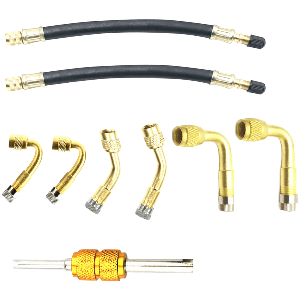Brass Tire Inflation Extension Rod Metal Air Connector Adapter 9 Piece ...