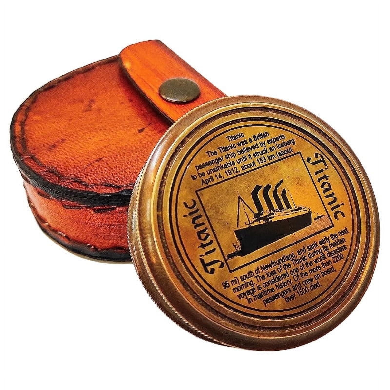 Brass Titanic Compass with Engraved Sinking News - Walmart.com