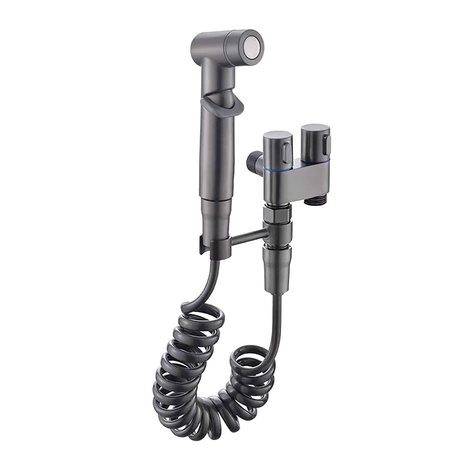 Brass Toilet Bidet Sprayer Gray Handheld Spray with 2 Mounting Options ...